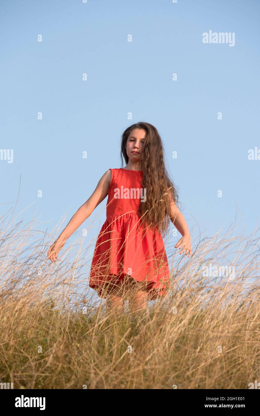 Girl from below hi-res stock photography and images - Alamy
