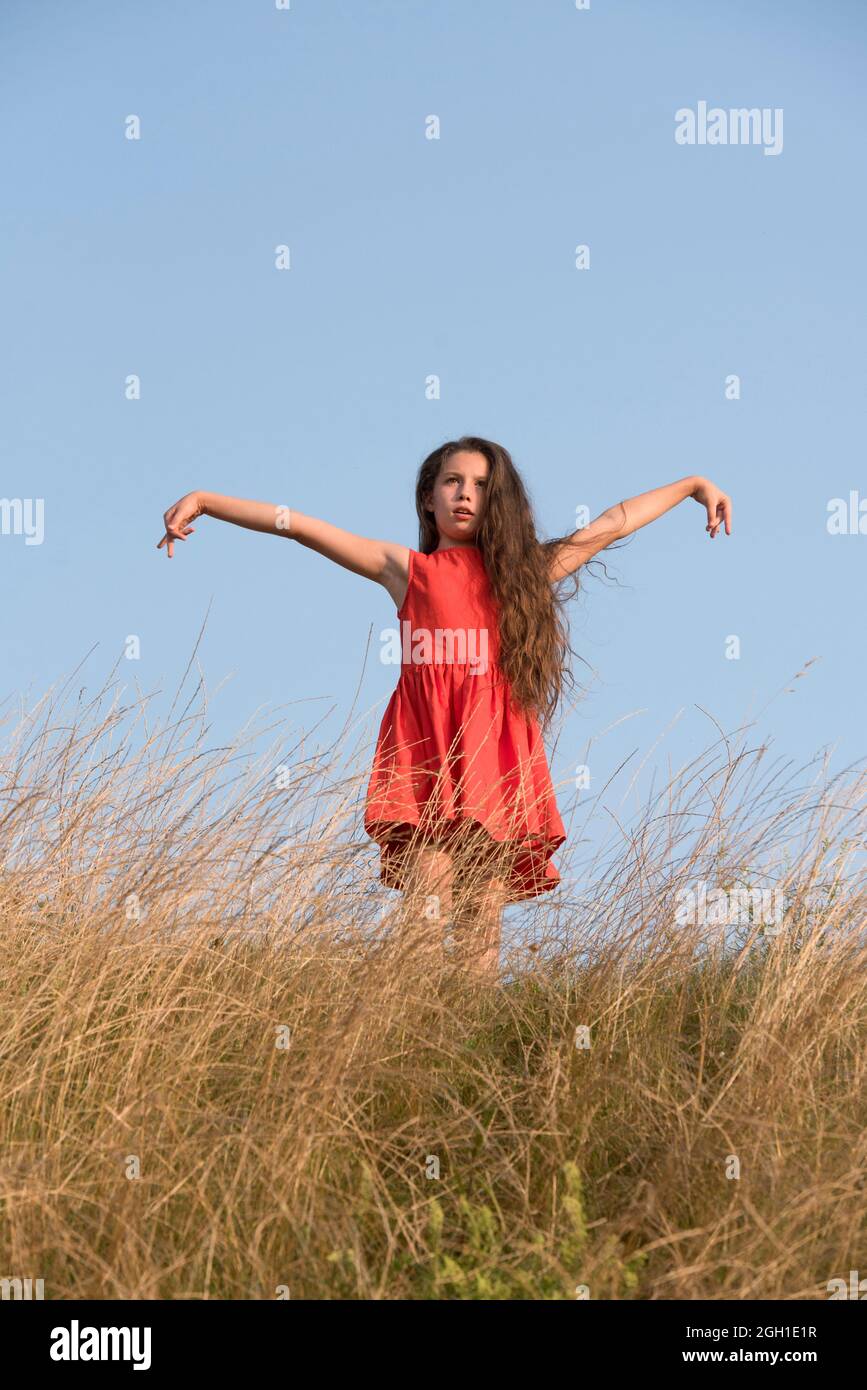 Girl from below hi-res stock photography and images - Alamy