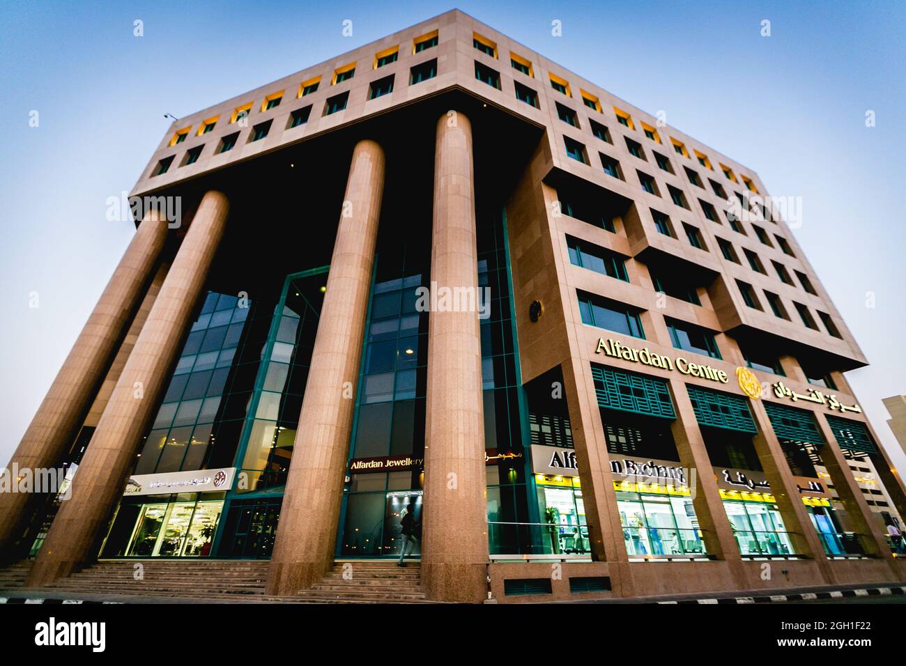 DOHA, QATAR - Sep 08, 2018: A closeup shot of a building in Doha, Qatar ...