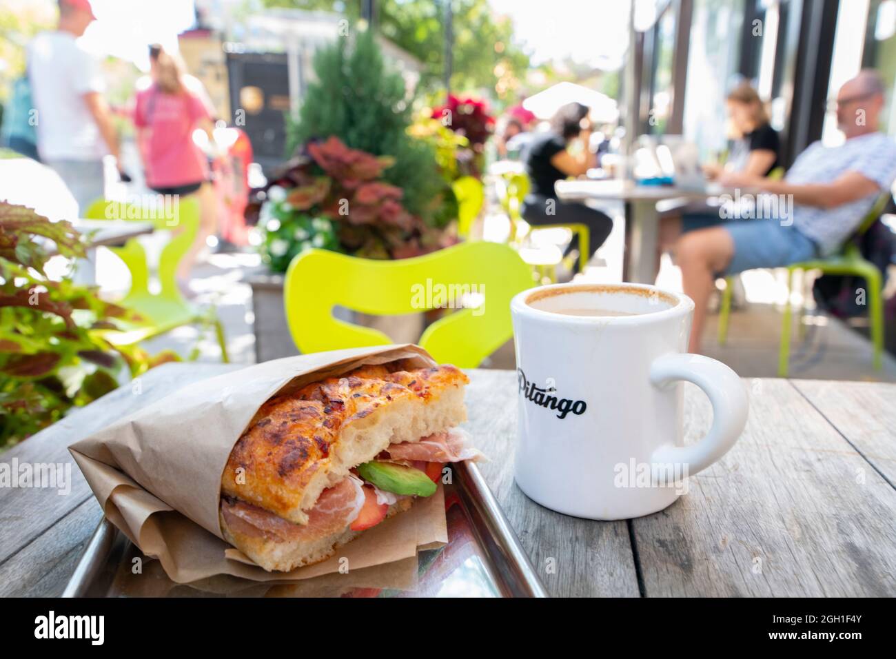 USA Washington DC FOOD focaccia sandwich at Pitango Bakery Cafe in ...