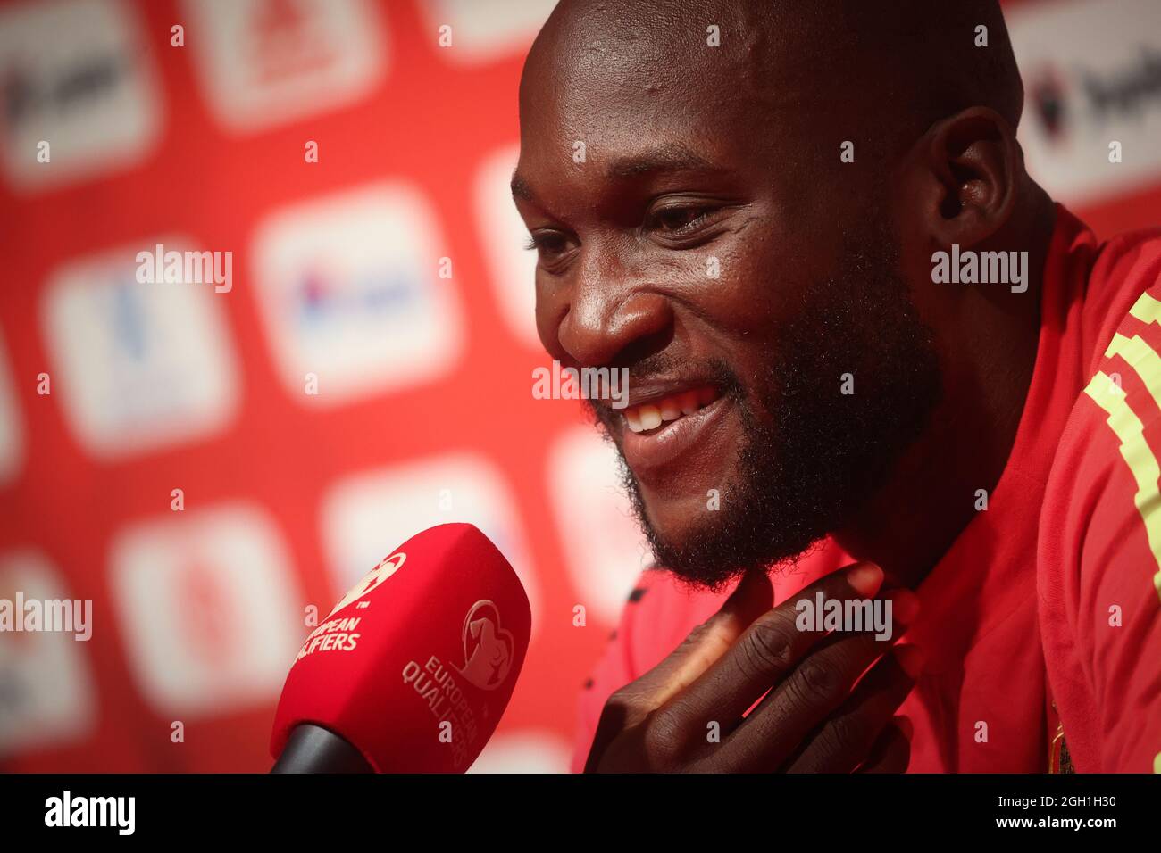 Belgium's Romelu Lukaku pictured during a press conference of Belgian ...