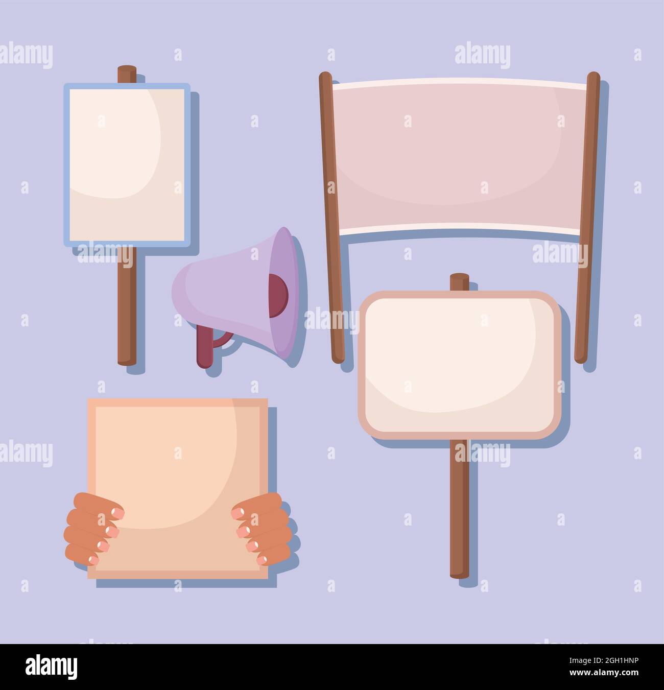 Wooden stick protest sign hi-res stock photography and images - Alamy