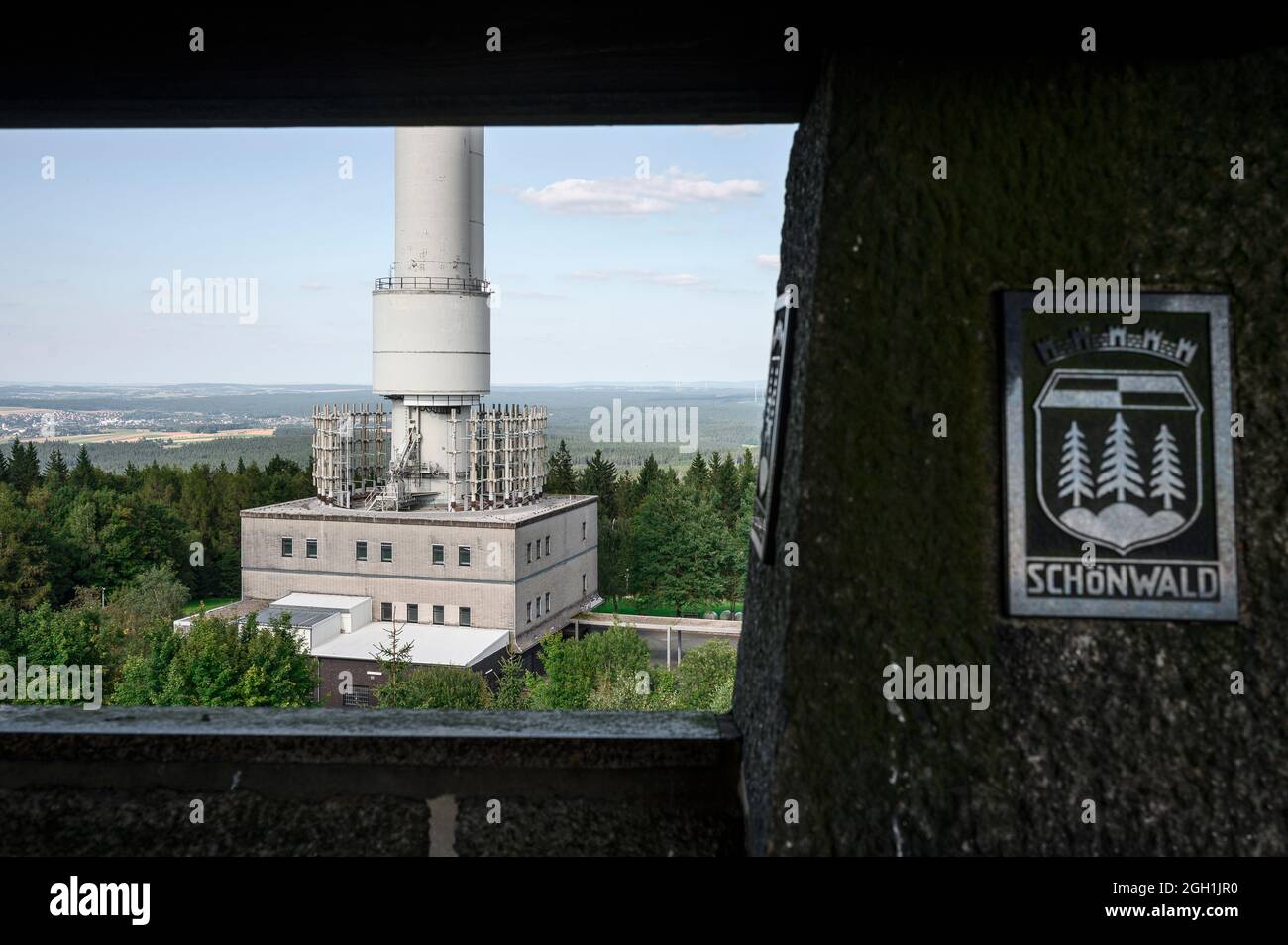 03 September 2021, Bavaria, Schönwald: The former reconnaissance tower ...