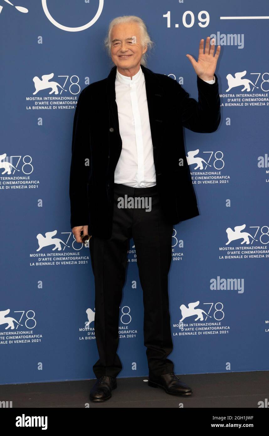 Venice, Italy. 04th Sep, 2021. Jimmy Page poses at the photocall of ...
