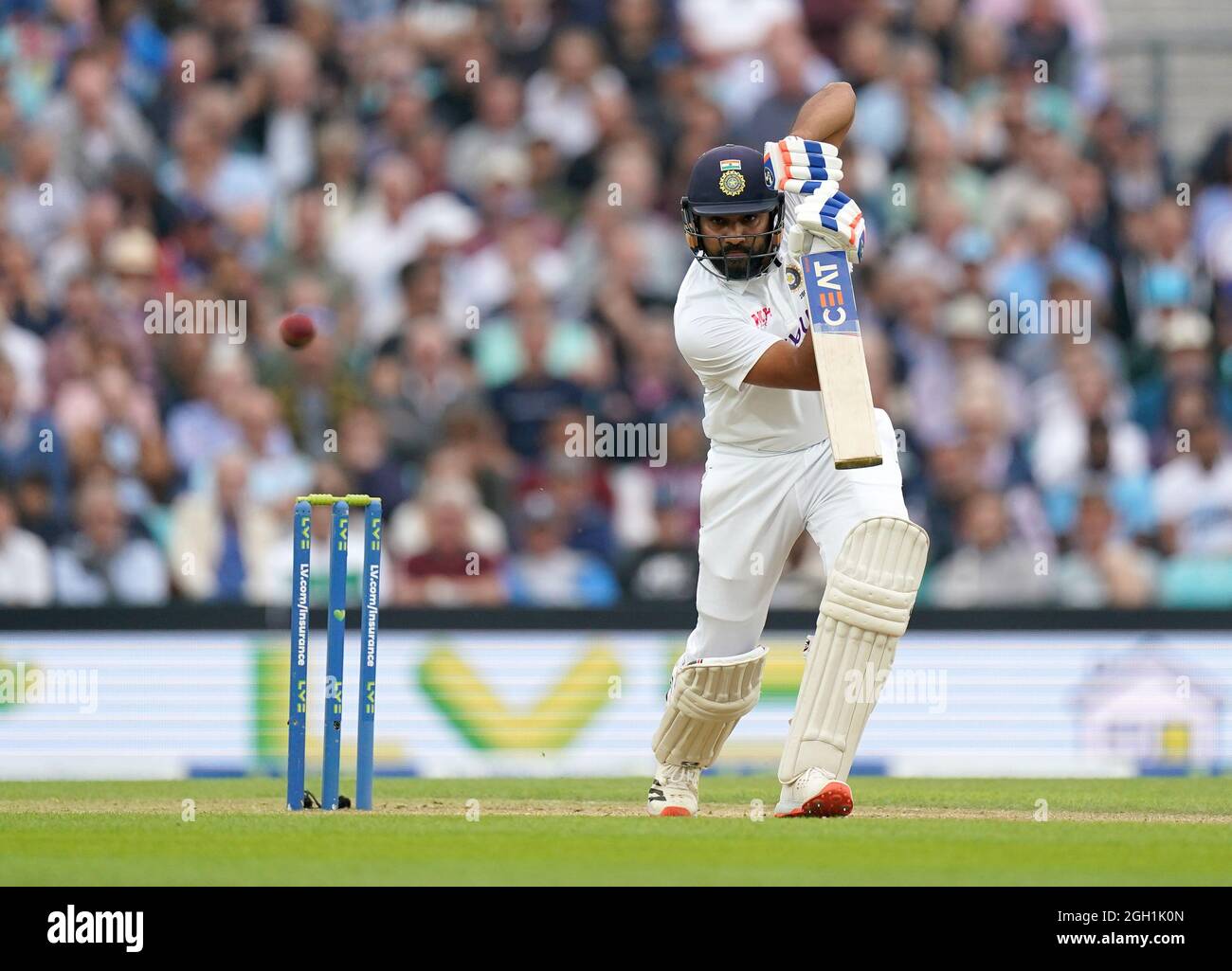 India's Rohit Sharma bats during day three of the cinch Fourth Test at ...
