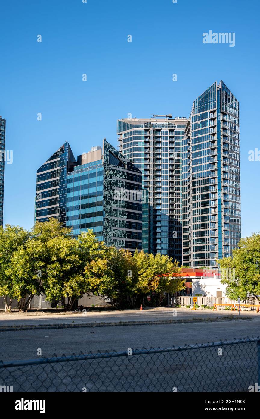 Cluster of office and condominium buildings in Calgary, Alberta Stock ...