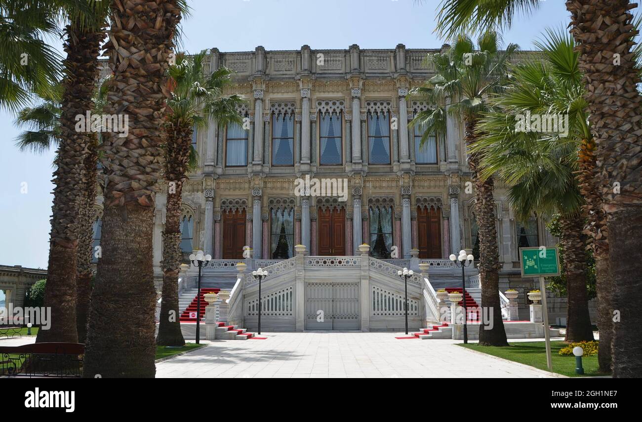 Exterior view of Çırağan Palace a historic former Ottoman Palace ...