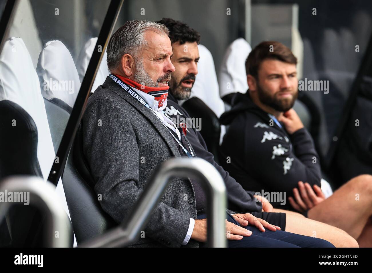 Ian Blease Chief Executive Officer of Salford Red Devils sits on the ...