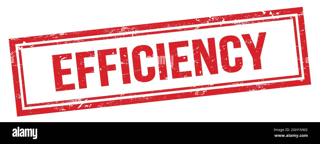 EFFICIENCY text on red grungy vintage rectangle stamp Stock Photo - Alamy