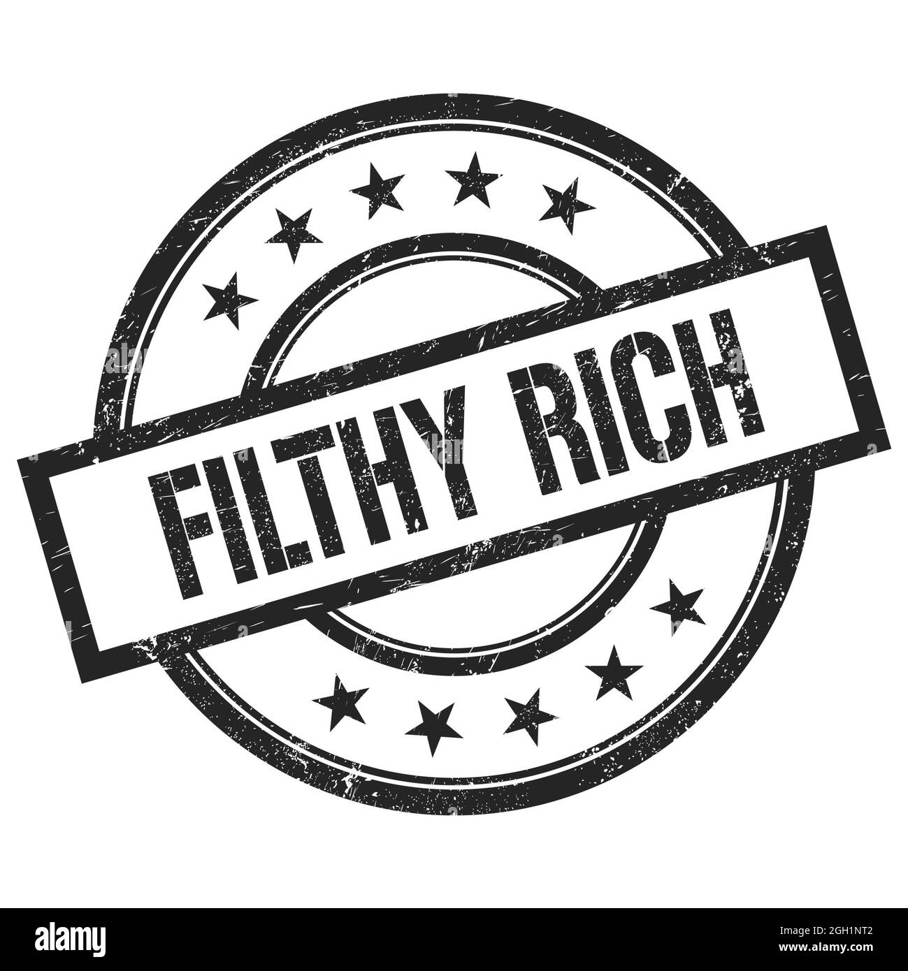 FILTHY RICH text written on black round vintage rubber stamp Stock ...