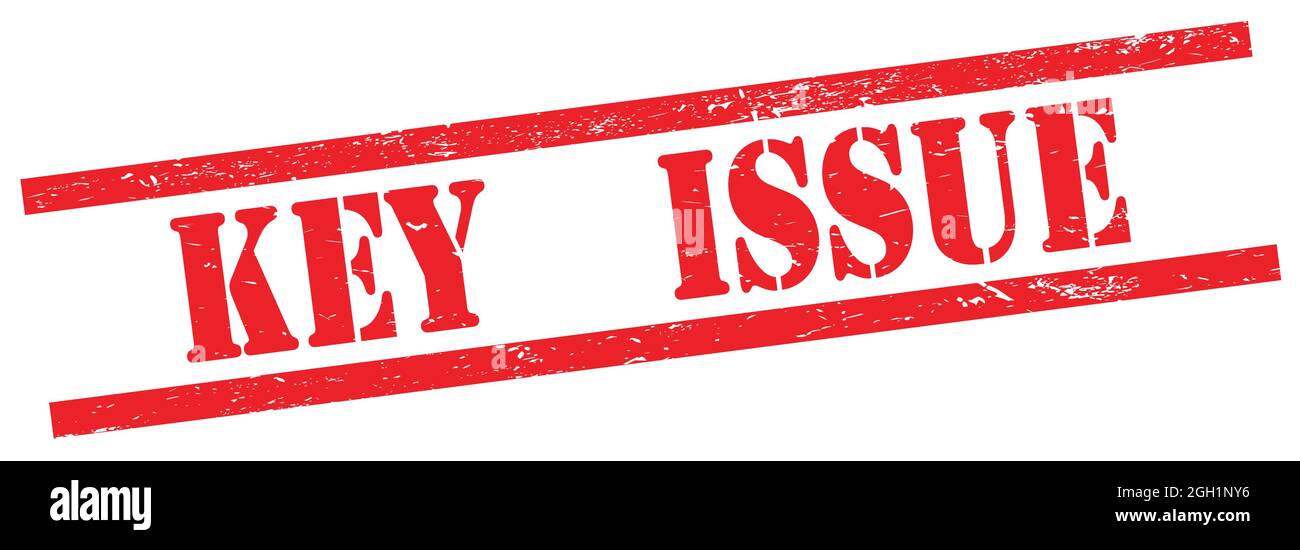 KEY ISSUE text on red grungy rectangle vintage stamp Stock Photo - Alamy