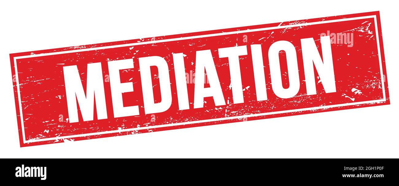 MEDIATION text on red grungy rectangle stamp sign Stock Photo - Alamy