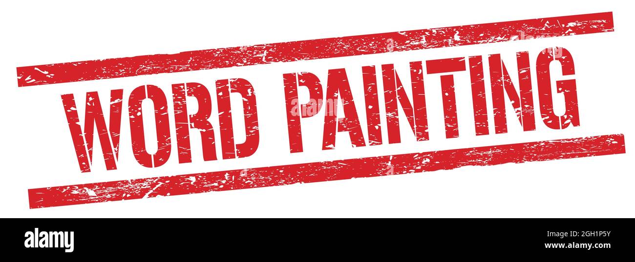 WORD PAINTING text on red grungy rectangle stamp sign Stock Photo - Alamy