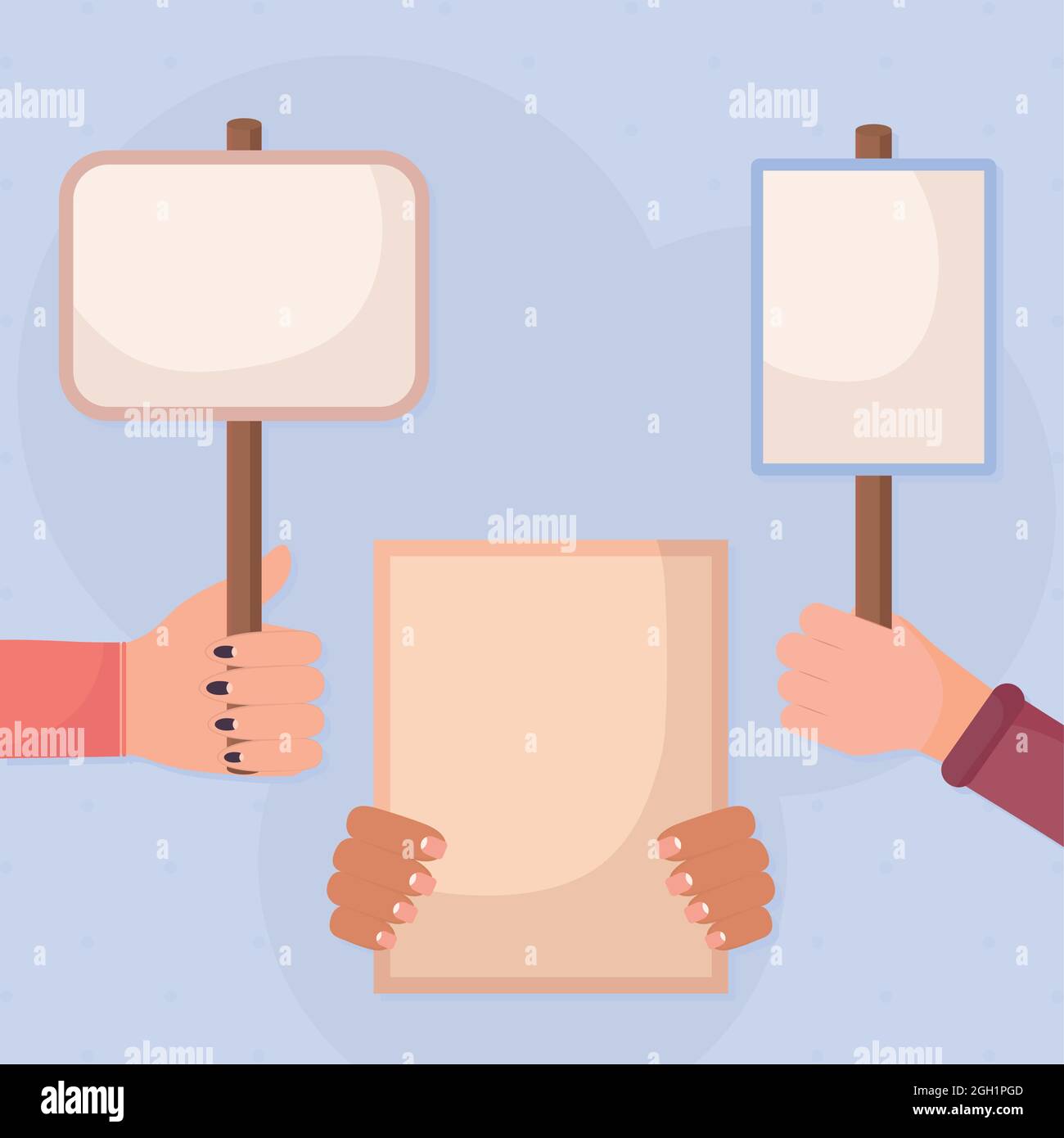 Wooden stick protest sign hi-res stock photography and images - Alamy