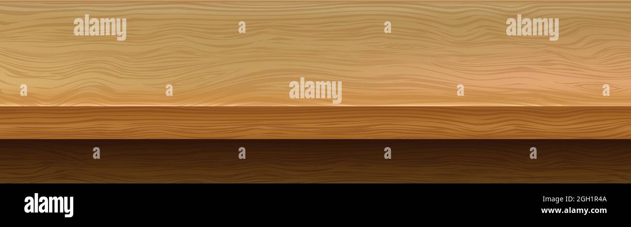 Large table top, wooden texture from boards, white background - Vector ...