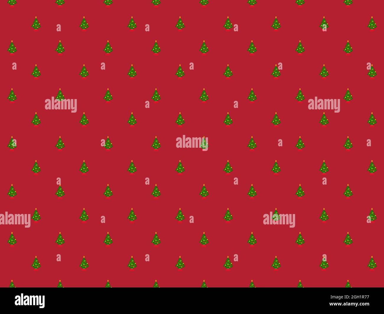 Cute pixel 8 bit Christmas tree background - seamless pattern Stock ...
