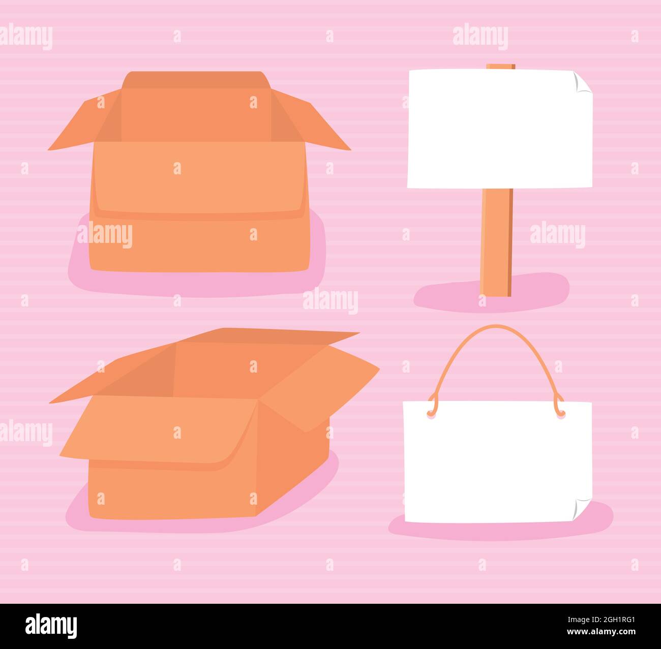 boxes and signboards Stock Vector Image & Art - Alamy