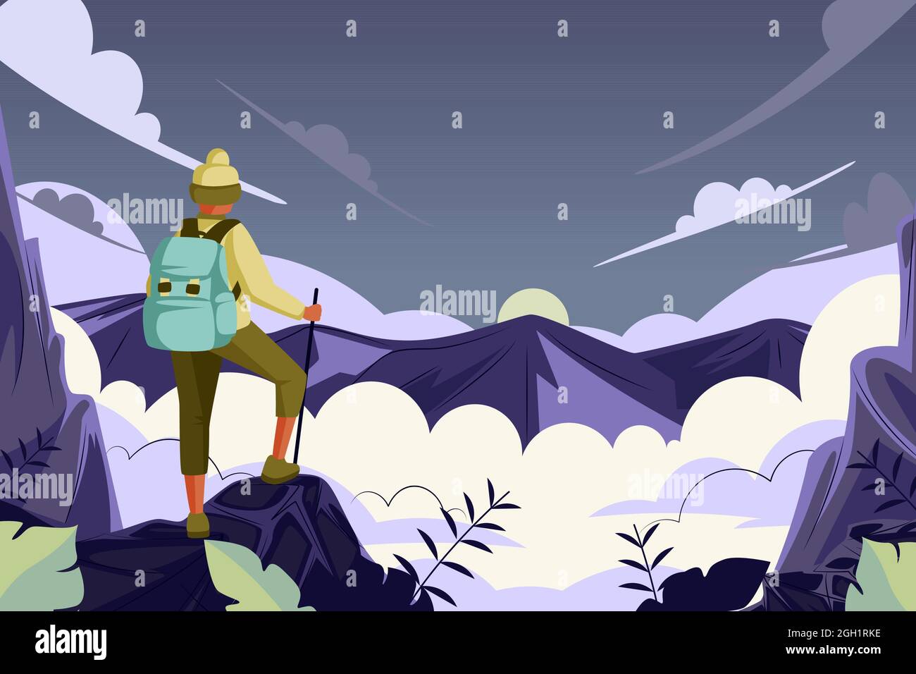 Flat adventure background Vector illustration Stock Vector Image & Art ...