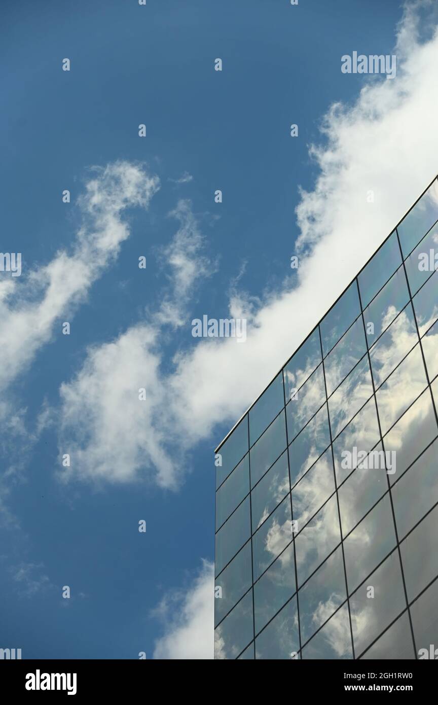 TUR, ITALY - Aug 08, 2021: A vertical shot of a modern building glass ...