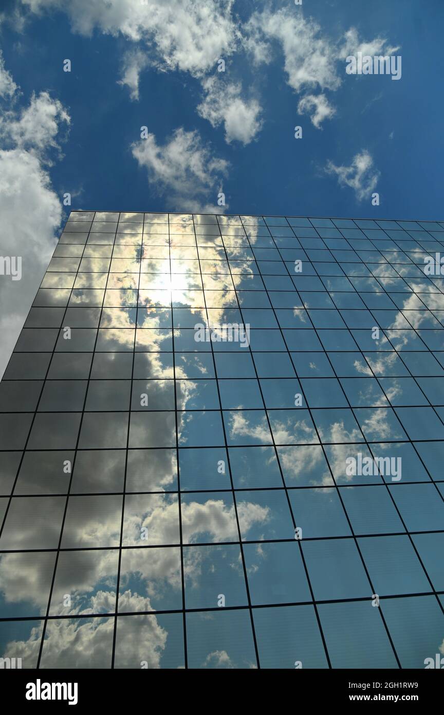 TUR, ITALY - Aug 08, 2021: A vertical shot of a modern building glass ...