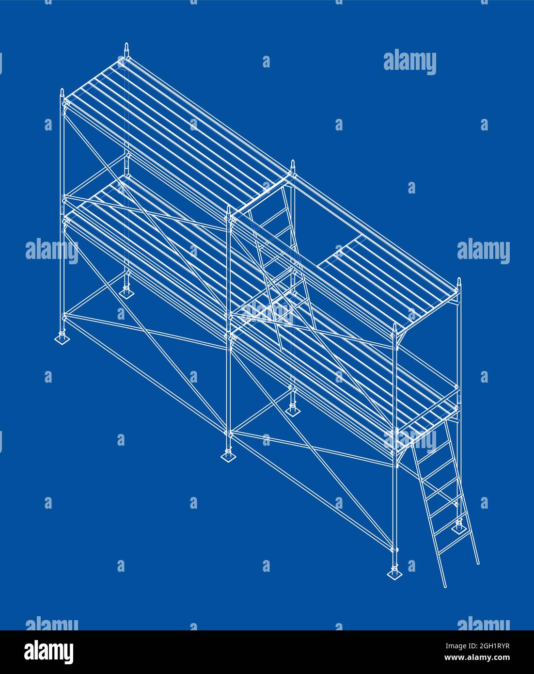 Prefabricated Scaffolding Orthography Vector Stock Vector Image And Art Alamy