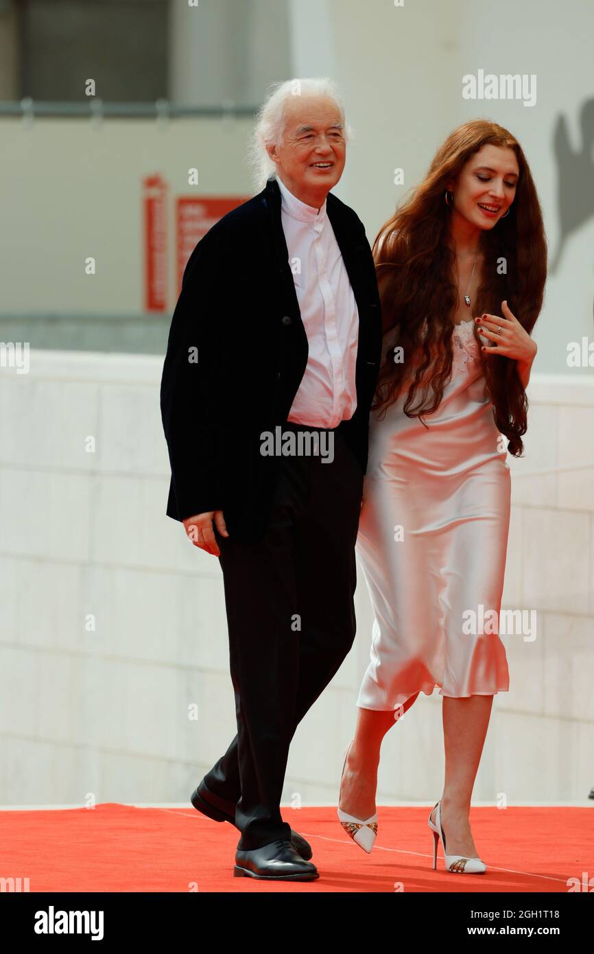 Venice, Italy. 04th Sep, 2021. Jimmy Page and his partner poet and ...