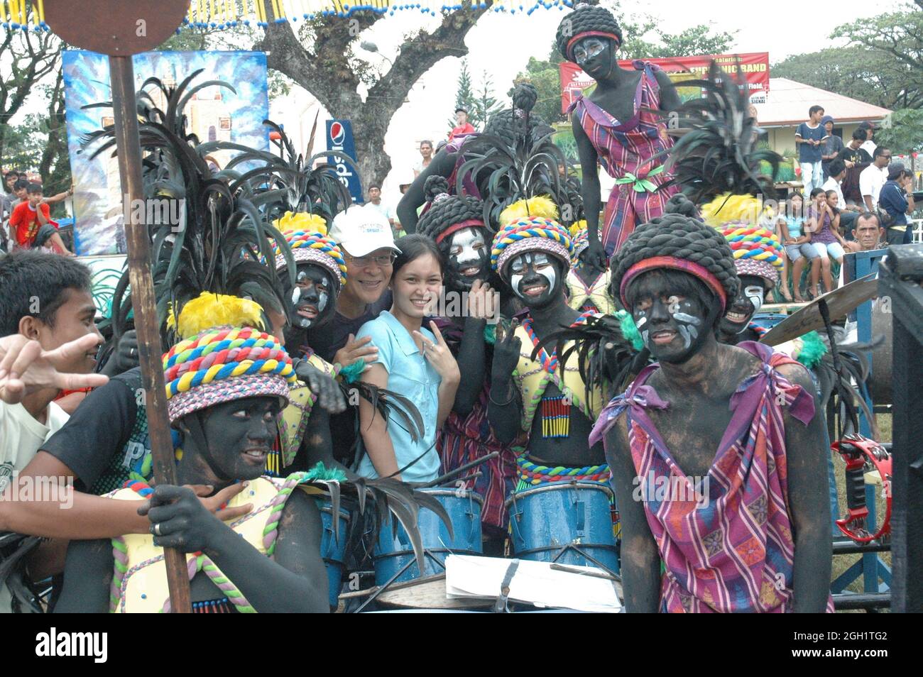 BACOLOD, PHILIPPINES - Dec 17, 2009: A closeup of traditional dancers ...