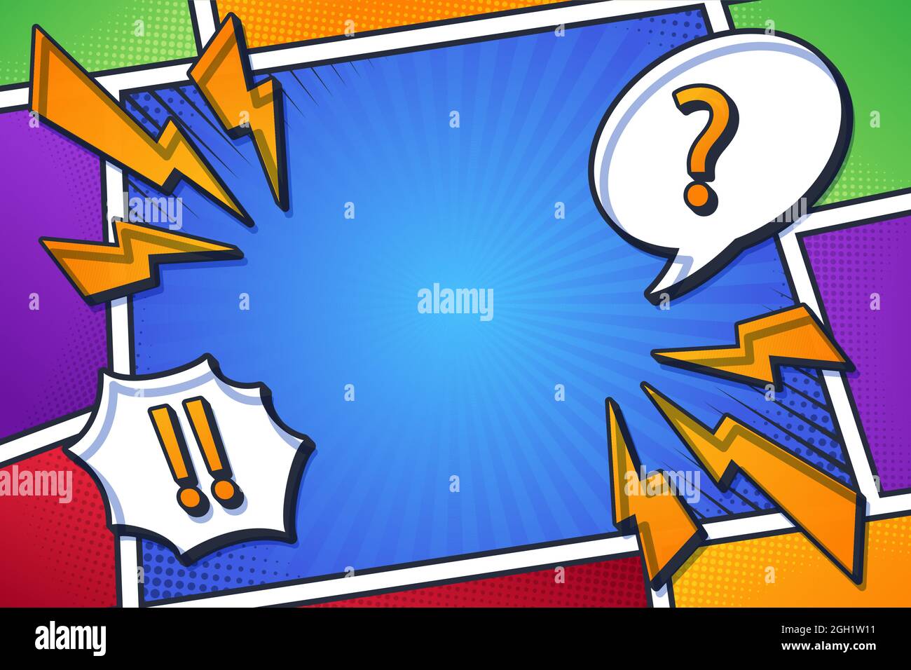 Frame background comic style Vector illustration Stock Vector Image ...