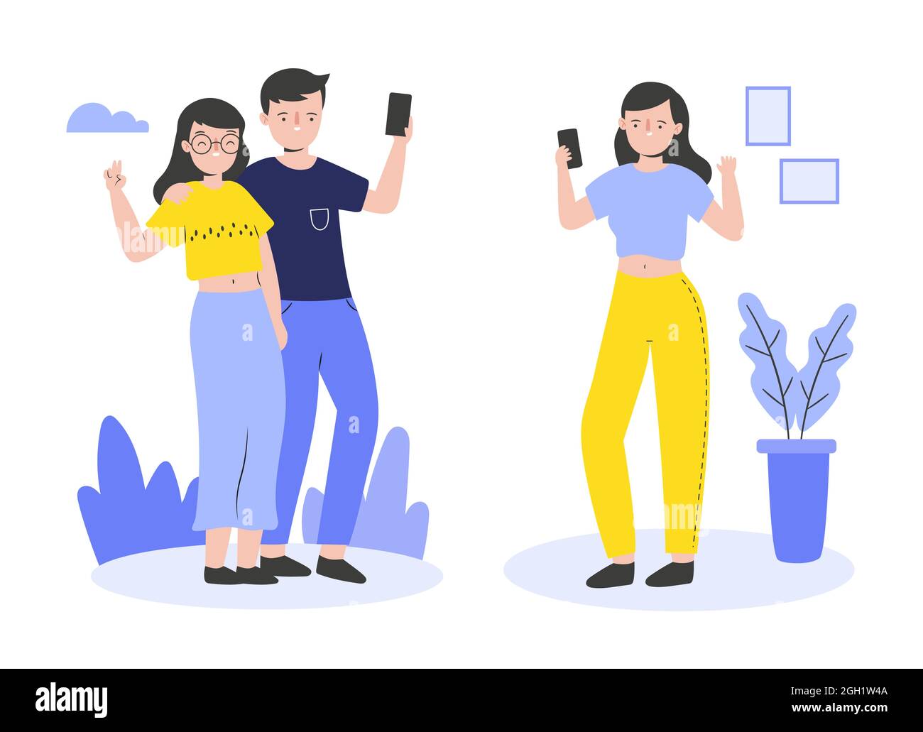 People Taking Pictures Vector