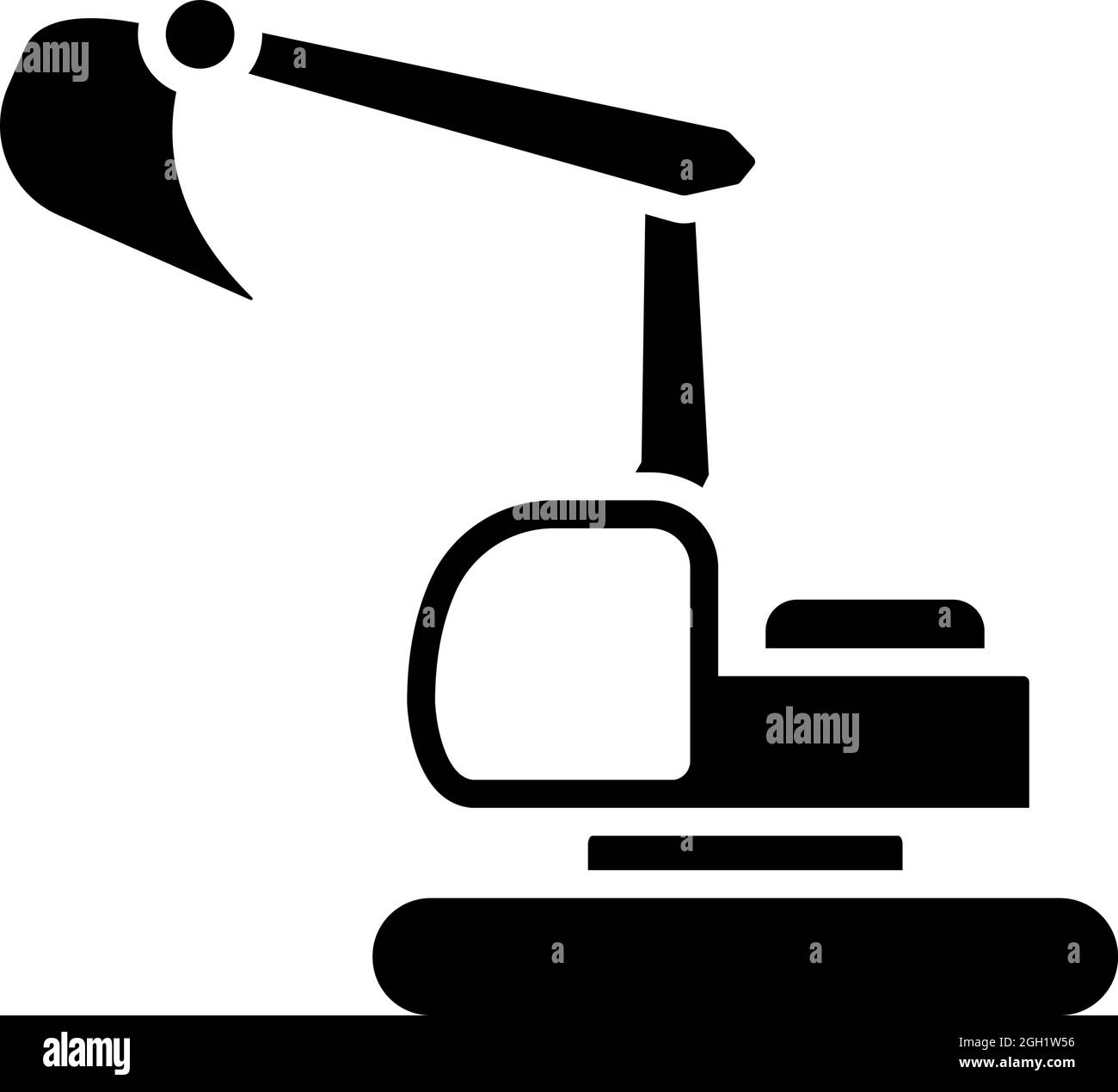Icon Of Construction Bulldozer. Black Stencil Design. Vector ...