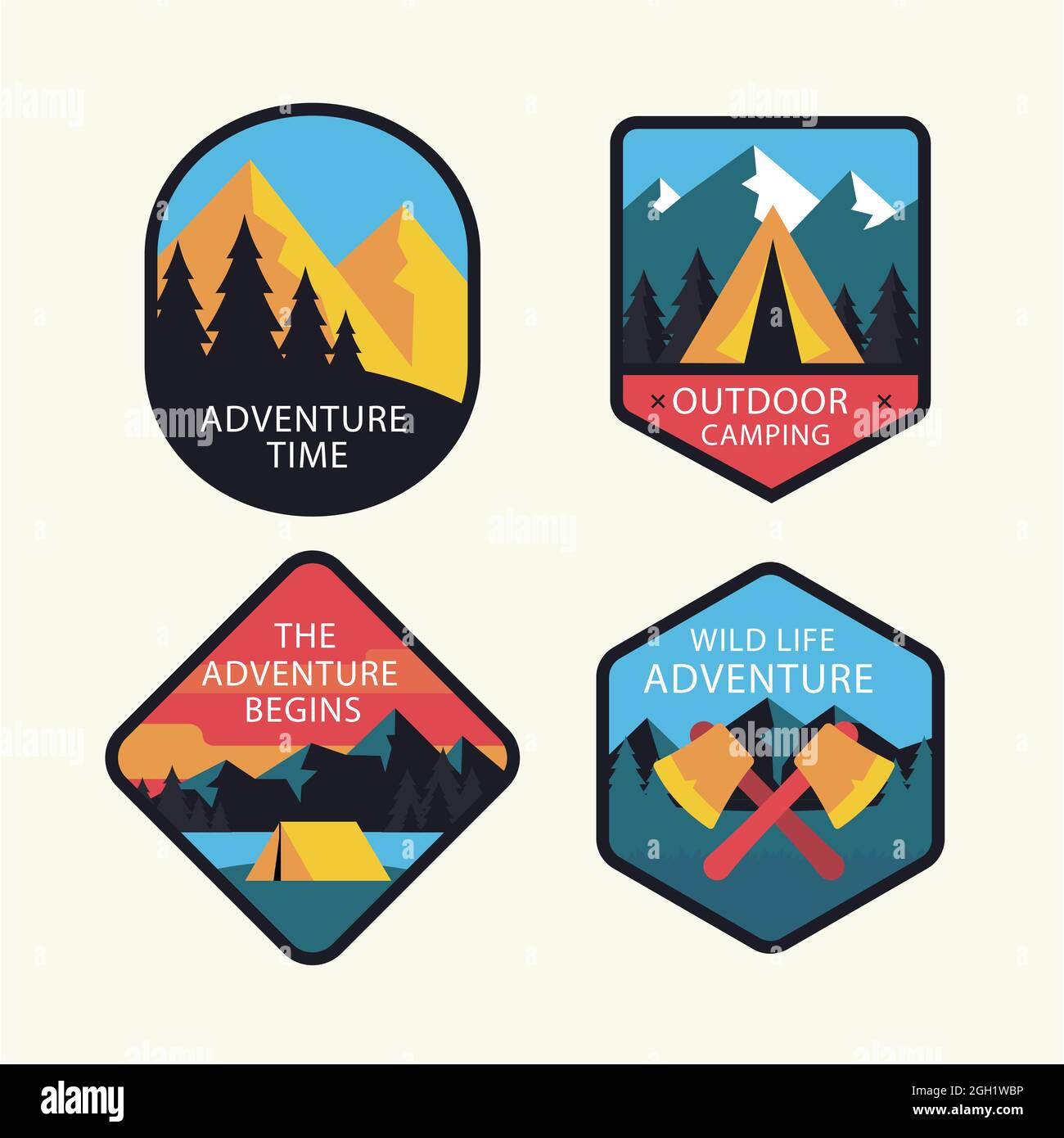 Adventure badges set Vector illustration Stock Vector Image & Art - Alamy