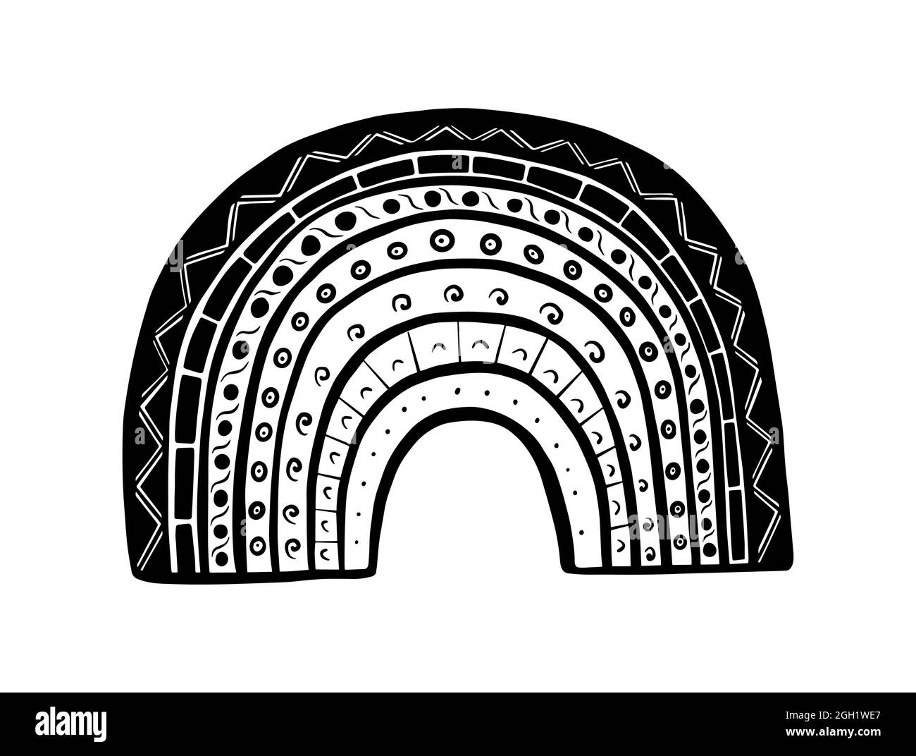 Boho rainbow design Black and White Stock Photos & Images - Alamy