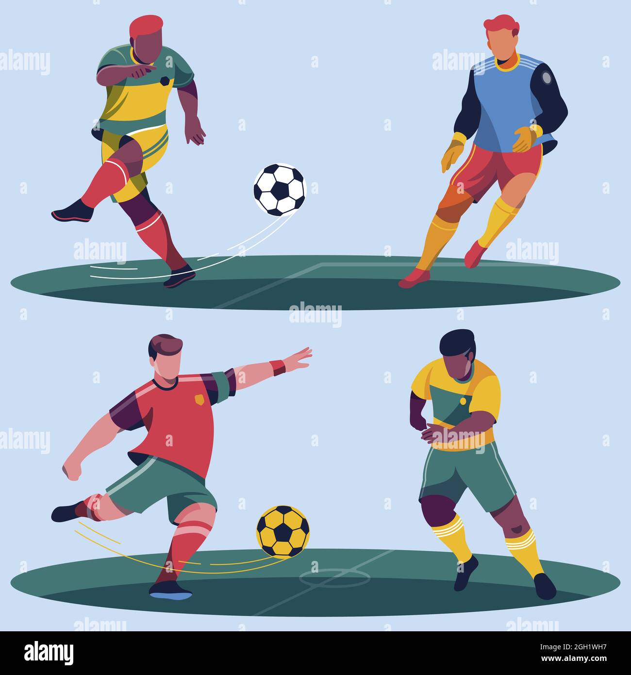 Flat football players pack Vector illustration Stock Vector Image & Art ...