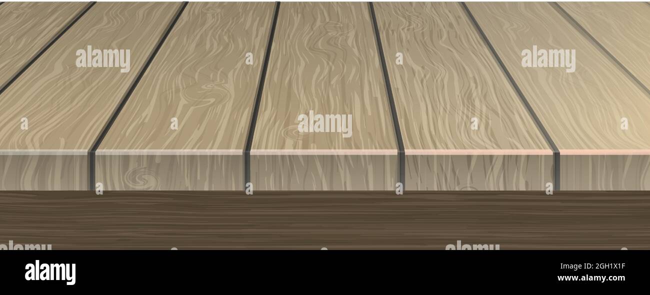 Large table top, wooden texture from boards, white background - Vector ...
