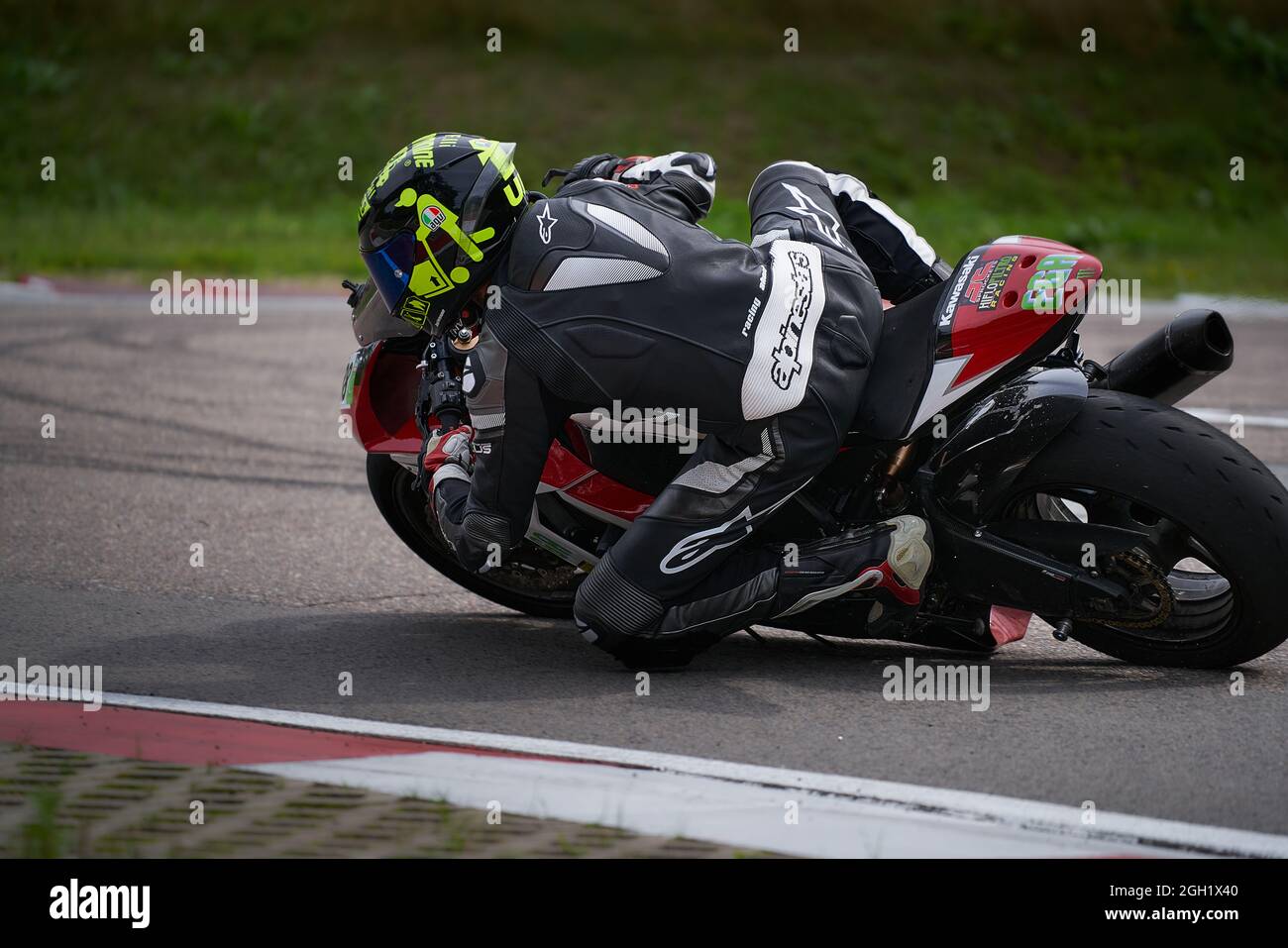 10-05-2021 Lithuania, Kaunas Moto rider, Motorcyclist rides at fast sport bike Stock Photo - Alamy