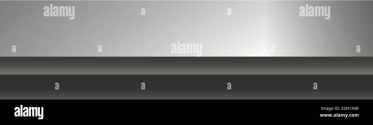 Metal kitchen countertop, iron texture, large table on a white ...