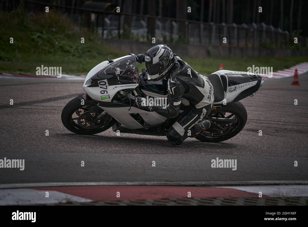 10-05-2021 Lithuania, Kaunas Moto rider, Motorcyclist rides at fast ...