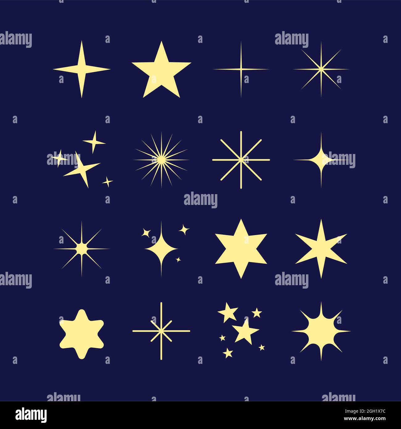 Hand drawn sparkling stars set Vector illustration Stock Vector Image & Art - Alamy