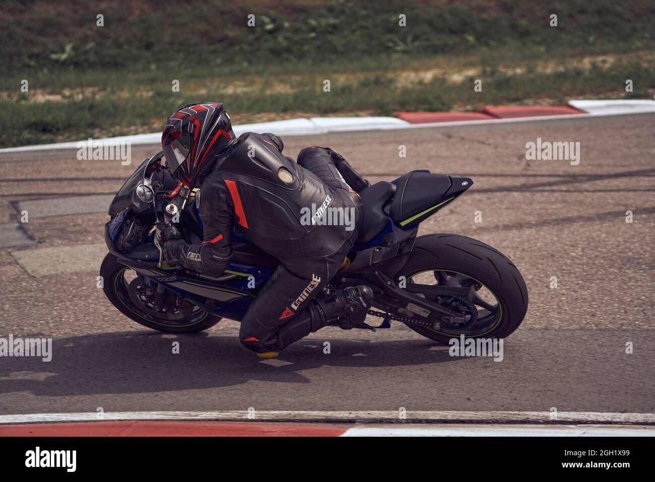 10-05-2021 Lithuania, Kaunas Moto rider, Motorcyclist rides at fast sport bike Stock Photo - Alamy