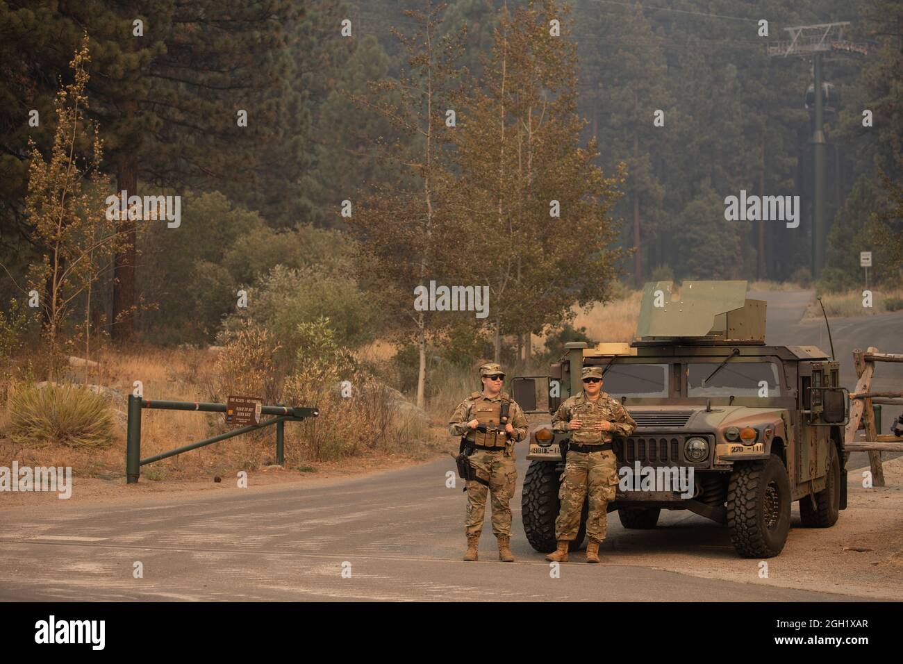 U.S. Army Spc. Mandy Shantz, left, and Spc. Alicia Gutierrez, right ...