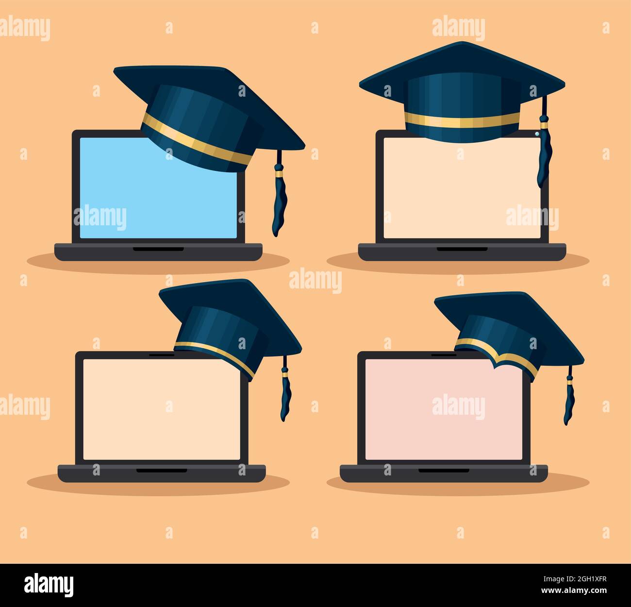 graduation laptops design Stock Vector Image & Art - Alamy