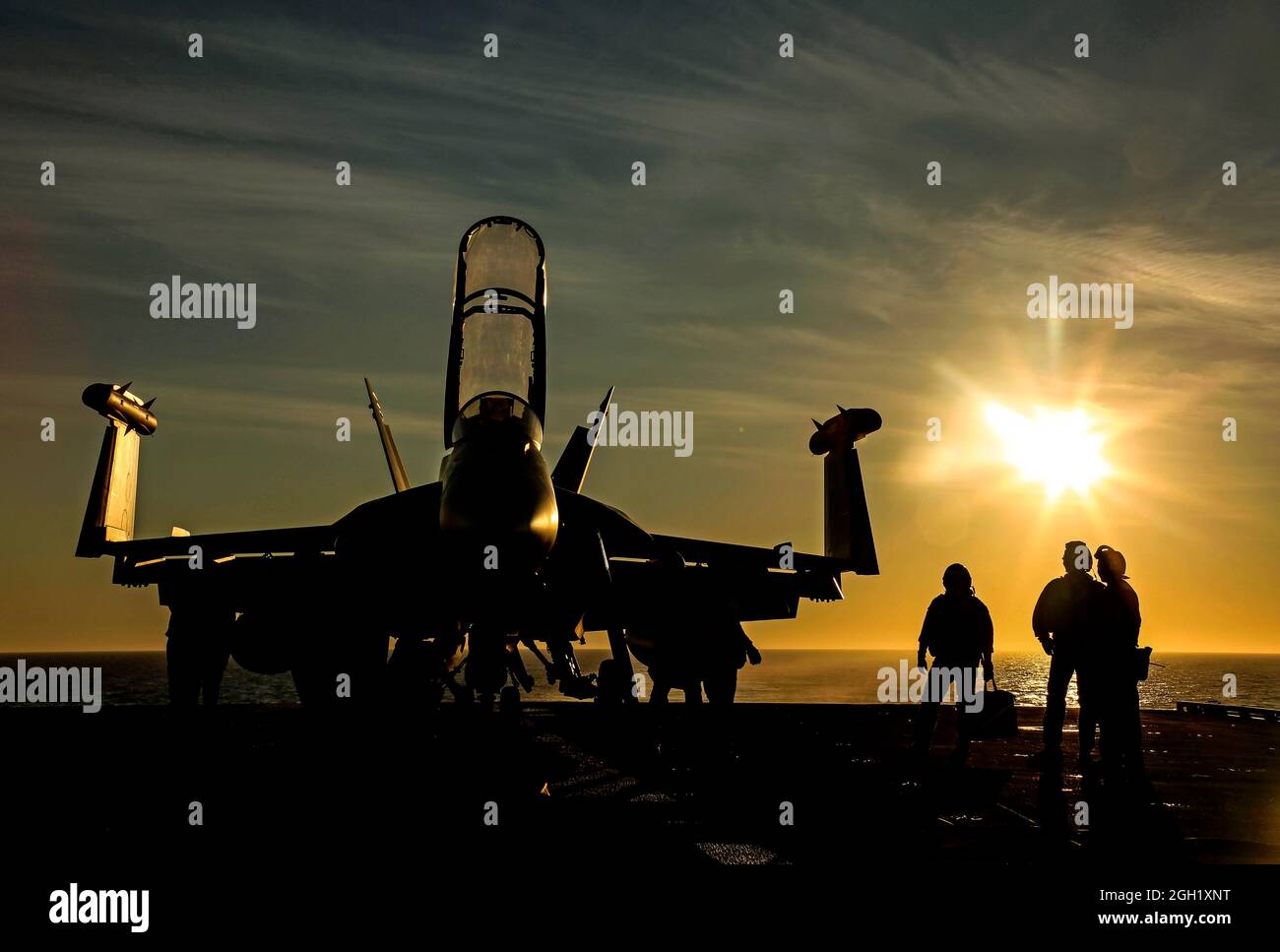 MEDITERRANEAN SEA (April 14, 2019) Sailors converse after flight ...