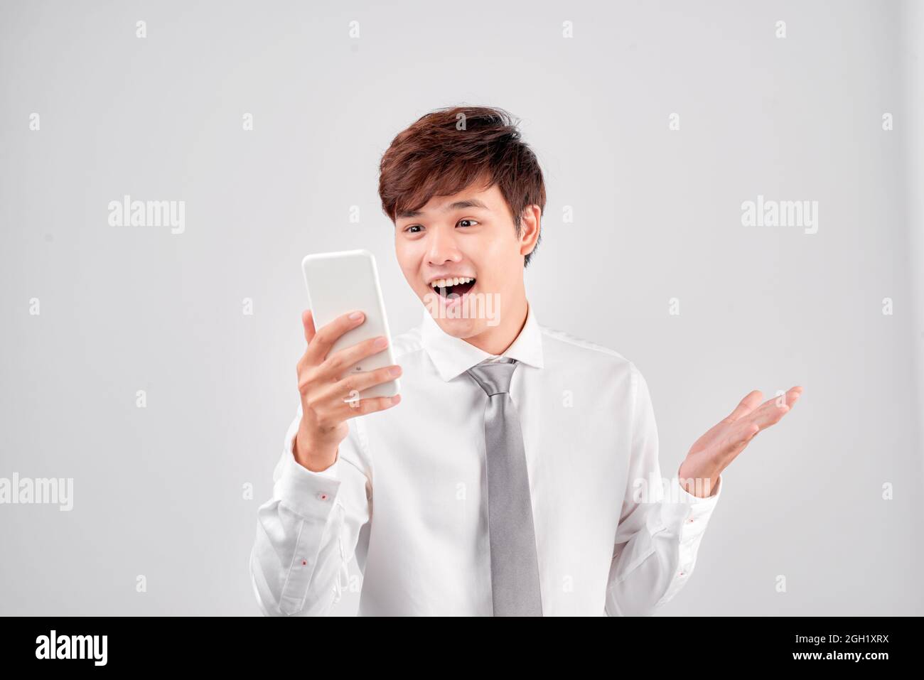 Asian happy shocked face hi-res stock photography and images - Alamy