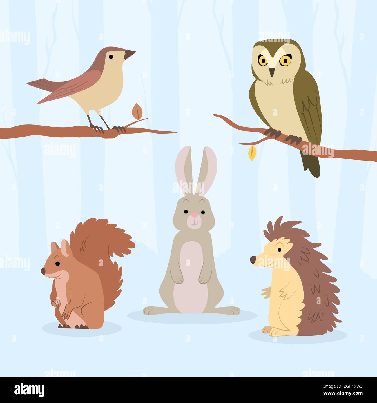 Autumn animals set Vector illustration Stock Vector Image & Art - Alamy