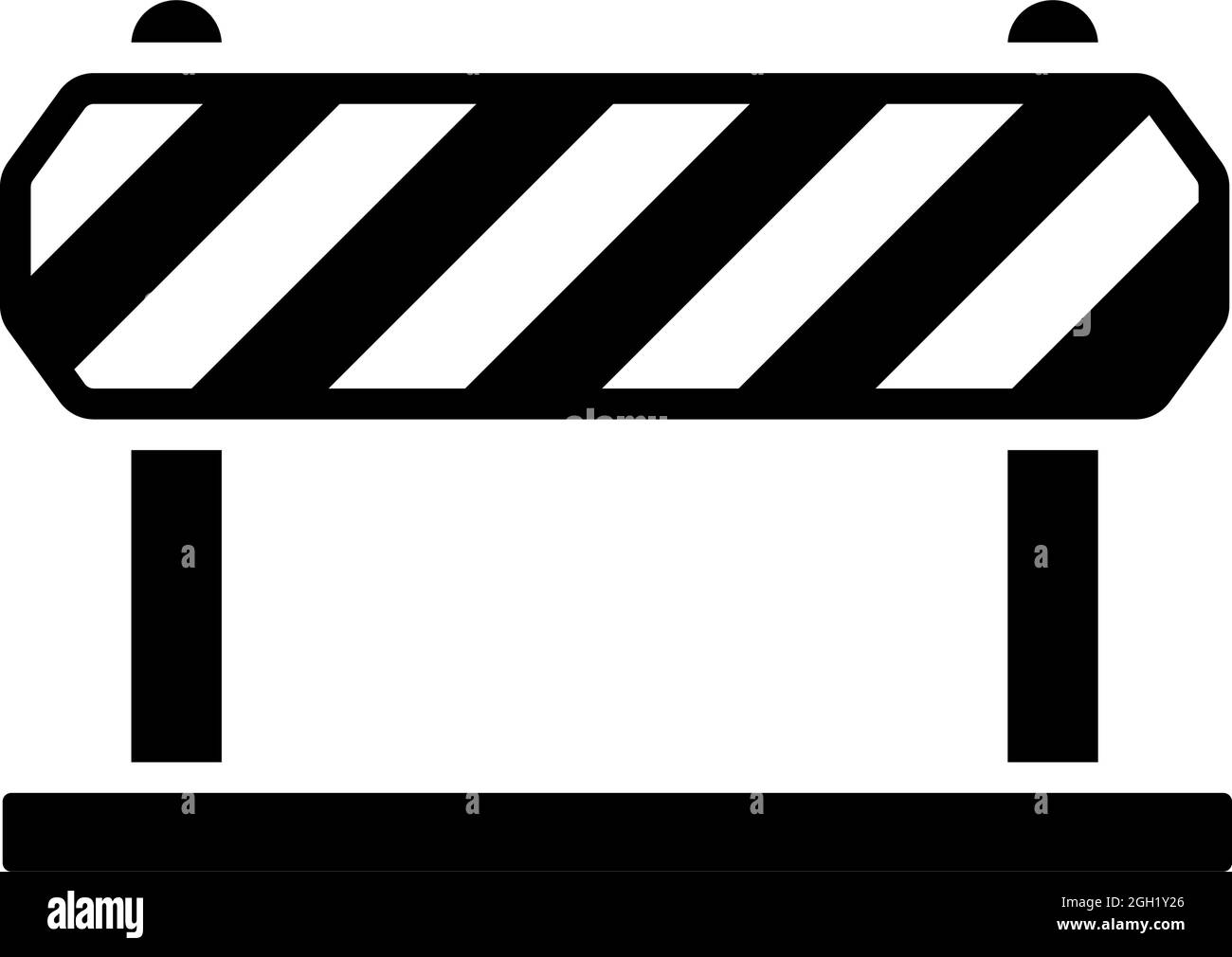 Icon Of Construction Fence. Black Stencil Design. Vector Illustration ...