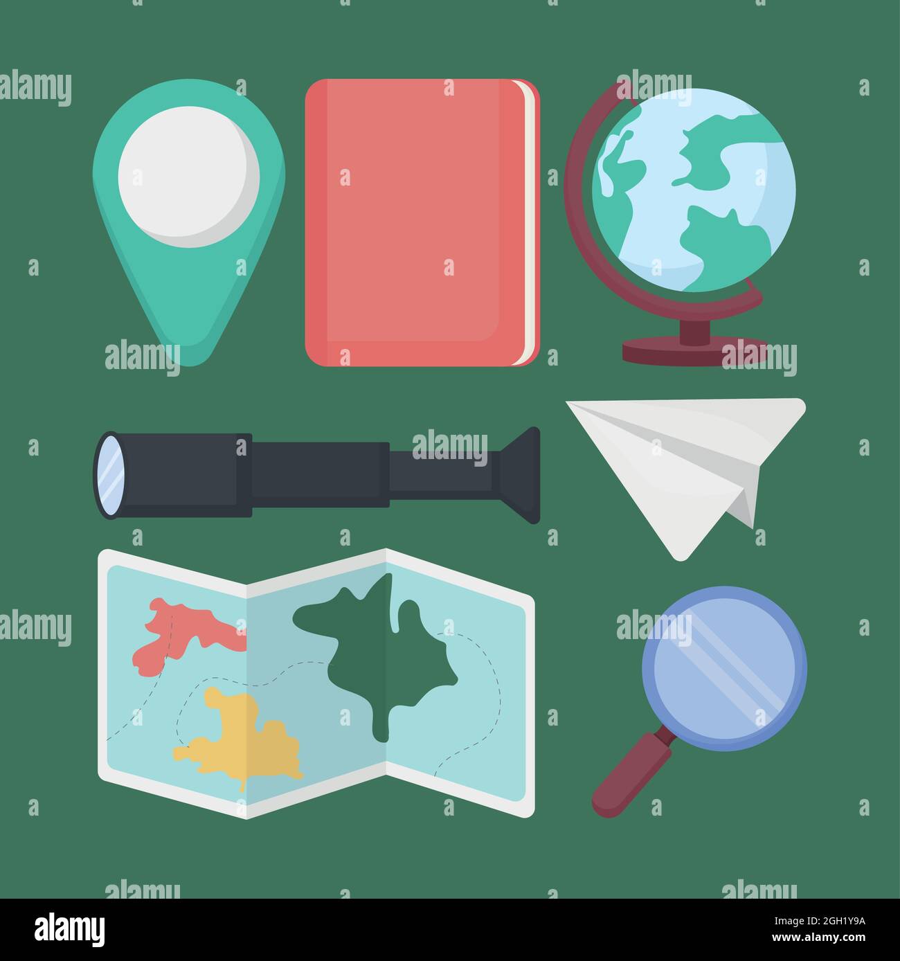 seven geography items Stock Vector Image & Art - Alamy