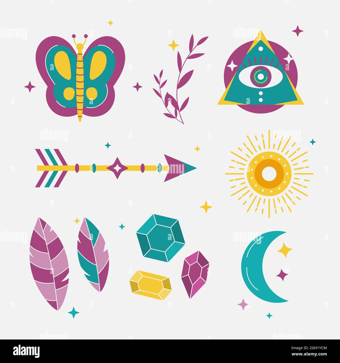 Boho elements set Vector illustration Stock Vector Image & Art - Alamy