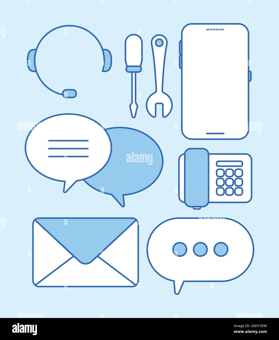 seven technical support items Stock Vector Image & Art - Alamy