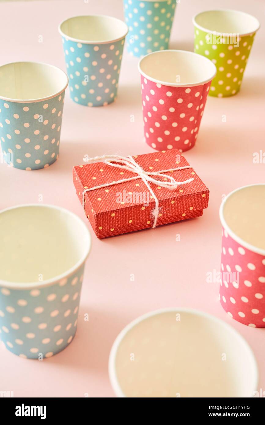 Birthday party celebration concept with present boxes Stock Photo - Alamy