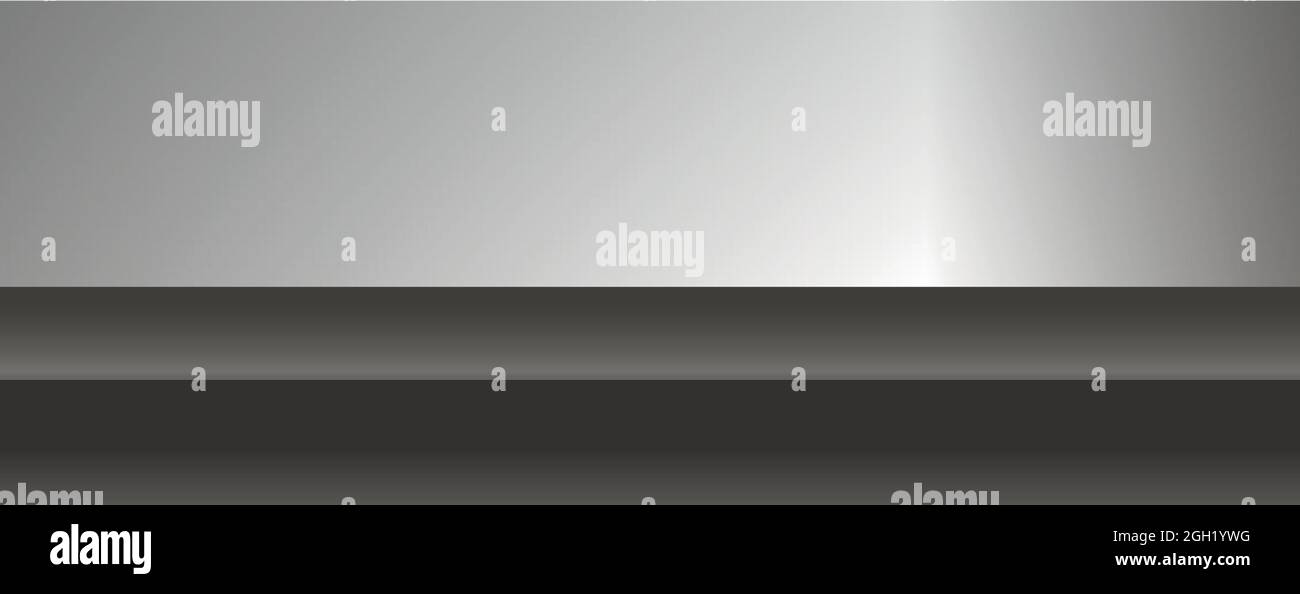 Metal kitchen countertop, iron texture, large table on a white ...